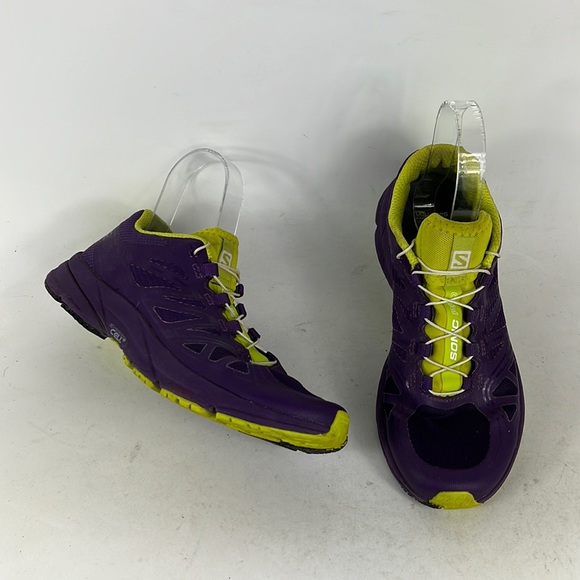 Salomon | Shoes | Salomon Sonicpropurple Neon Green Athletic Sneakers ...